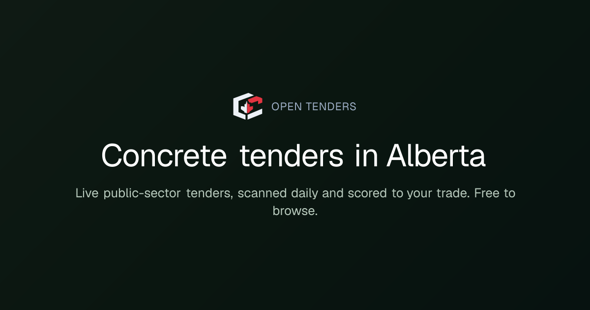Open Concrete Tenders in Alberta (Updated Daily)